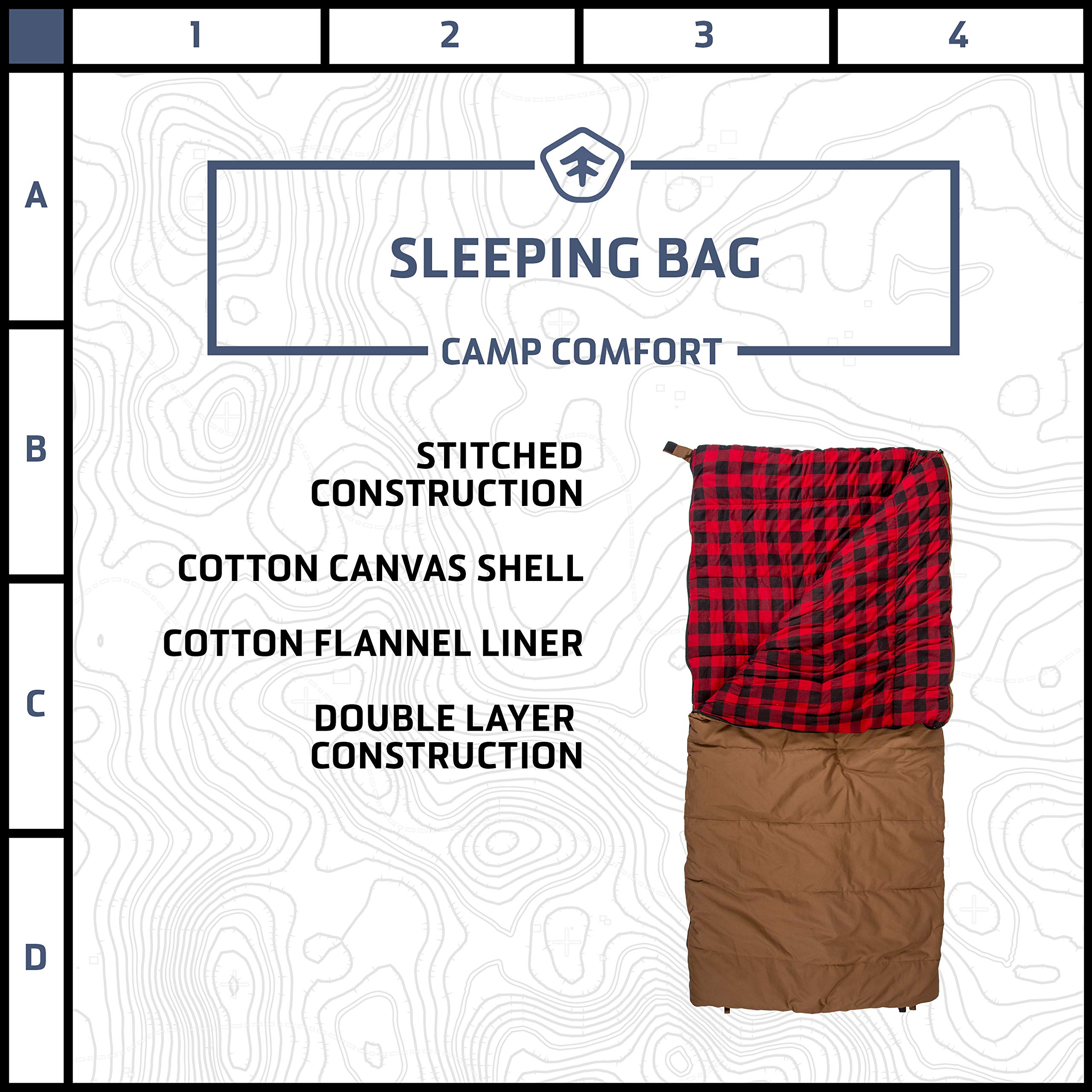 Stansport 6 lbs. Grizzly Sleeping Bag (529-100), 81" L x 39" W, Brown
