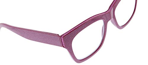 Peepers by PeeperSpecs Women's Shine On Square Blue Light Blocking Reading Glasses, Pink, 53 + 1