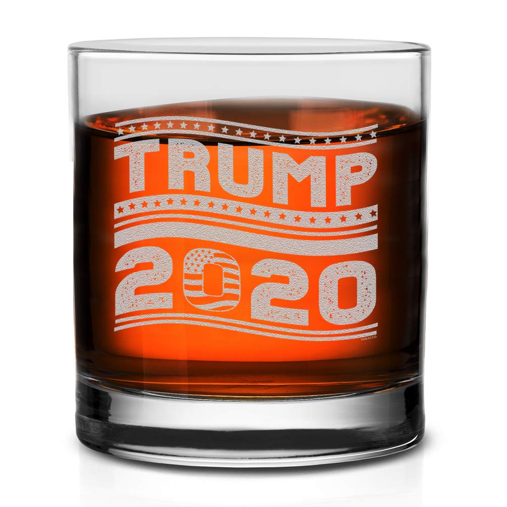 Veracco Trump 2020 Whiskey GlassGifts For Men Women (Clear, Glass)