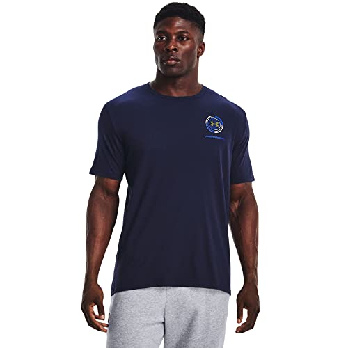 Under Armour Men's Engineered Compass Short Sleeve T-Shirt, (410) Midnight Navy / / Green Tonic, Large