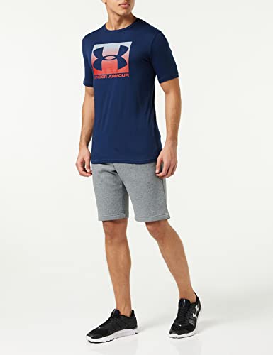 Under Armour Men's Rival Fleece Shorts , Pitch Gray Light Heather (012)/Onyx White , Large