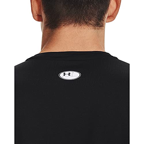 Under Armour Men's Armour HeatGear Fitted Short-Sleeve T-Shirt , Black (001)/White , Large