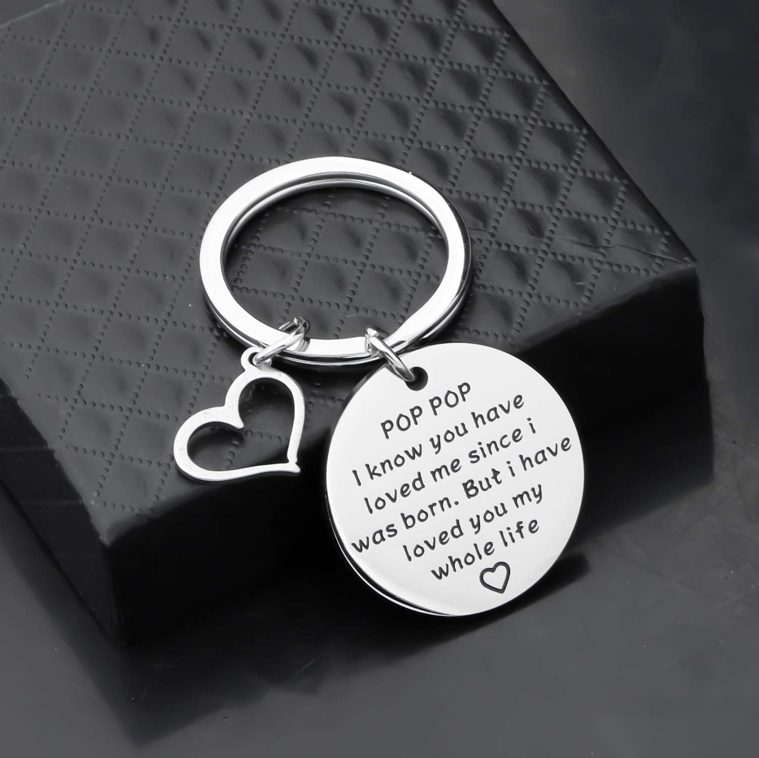 TIIMG PoP PoP Keychain Grandpa Birthday Gifts Father’s Day Gift PoP PoP Birthday Gifts from Grandkids (POP POP i know)