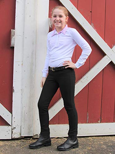 Shires Kids Essential Low Rise Pull On Jodhpurs Black 8
