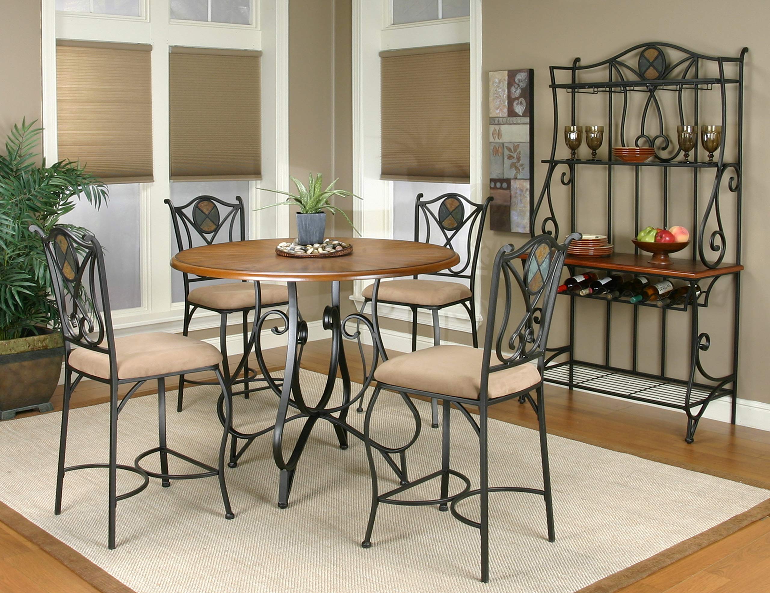 Sunset Trading Vail Dining Table, Espresso with distressed rustic medium oak top