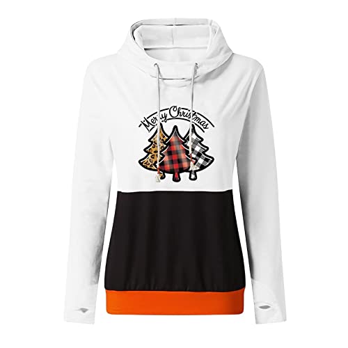 Women Christmas Print Casual Hoodies Loose Long Sleeve Fashion Top Pullover Spring and Autumn Sweatshirt