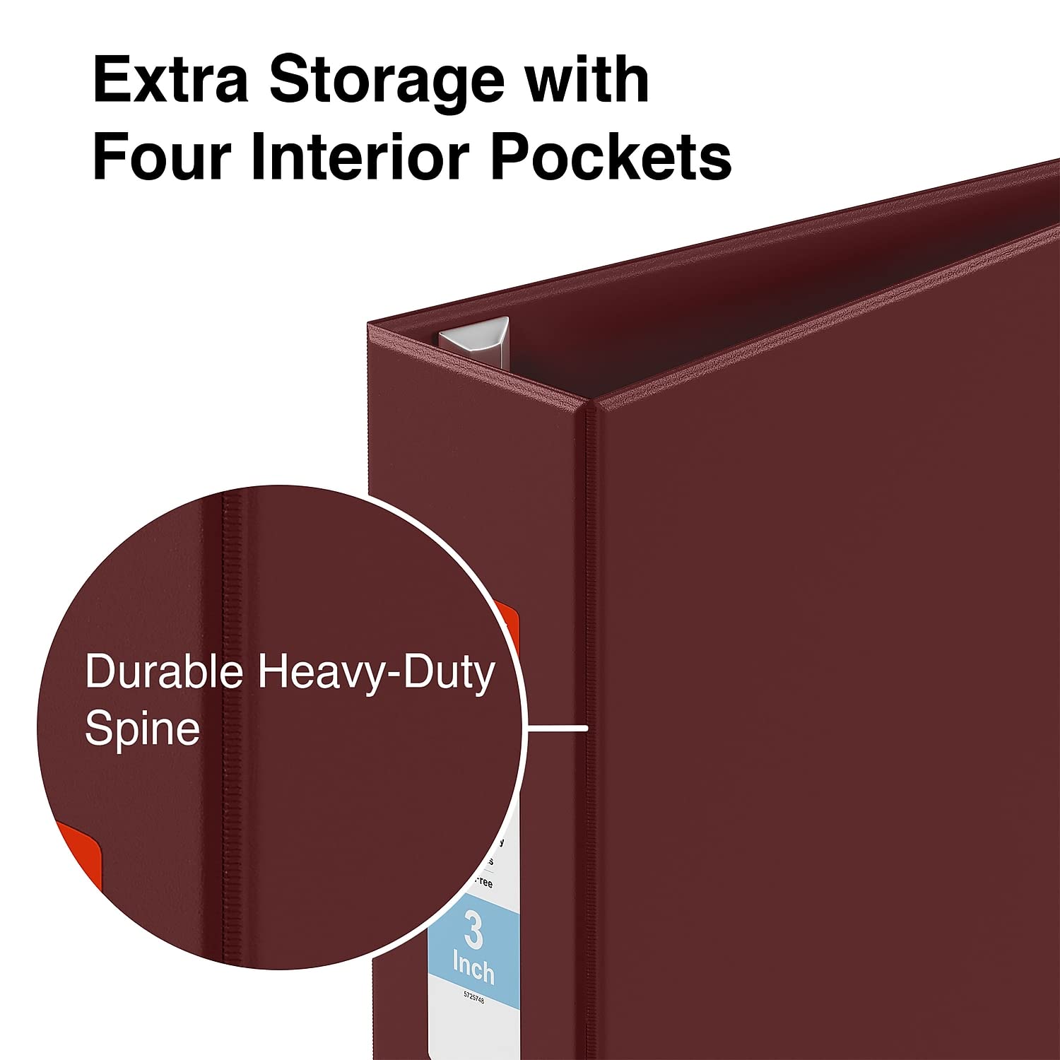 Staples 976019 3-Inch Staples Heavy-Duty Binder with D-Rings Maroon