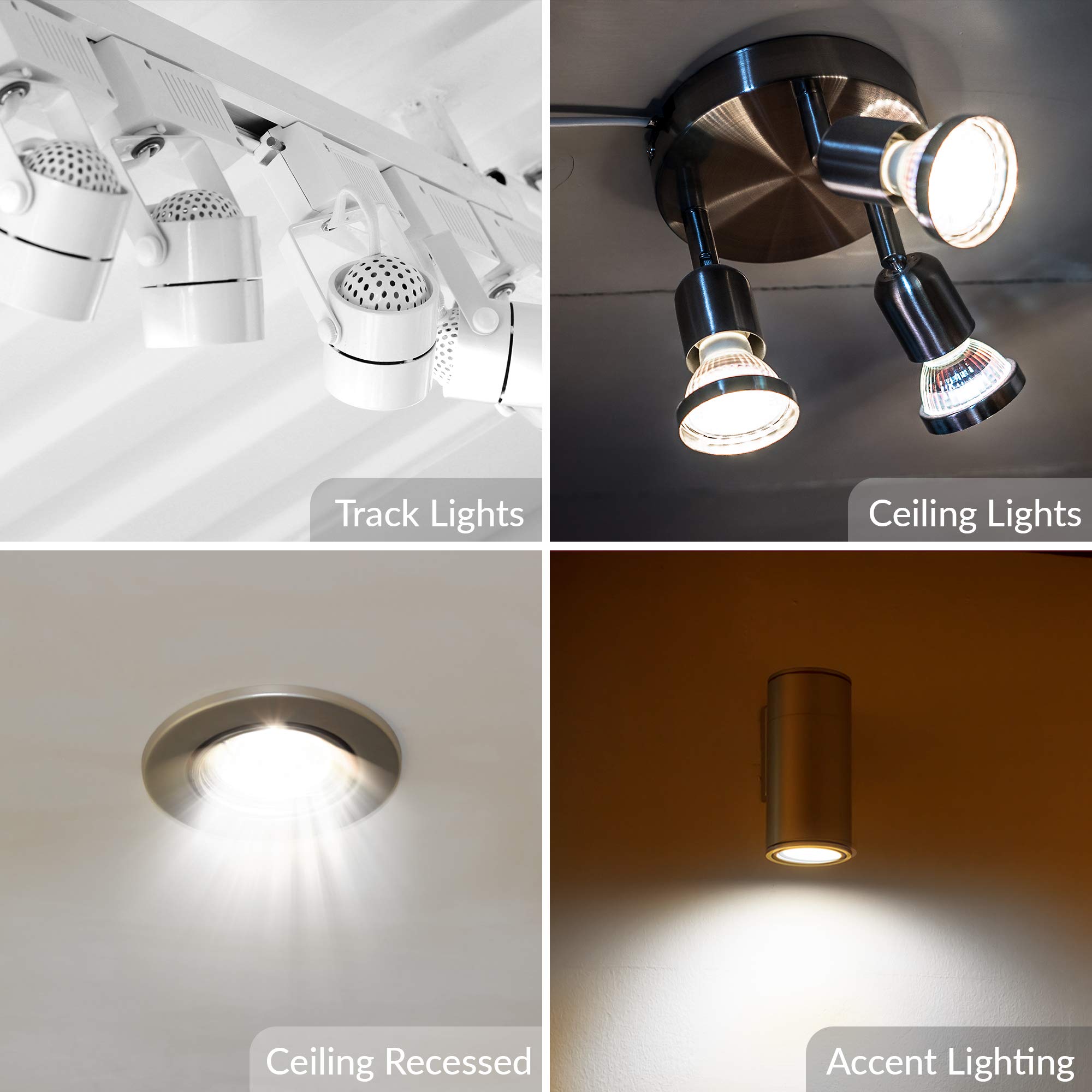 Simba Lighting LED GU10 5W Non-Dimmable Spot Light Bulb (6 Pack) Halogen 50W Replacement MR16 Shape for Accent, Recessed, Track Lighting, 38° Beam, 120V, Twist-N-Lock Bipin Base, 5000K Daylight