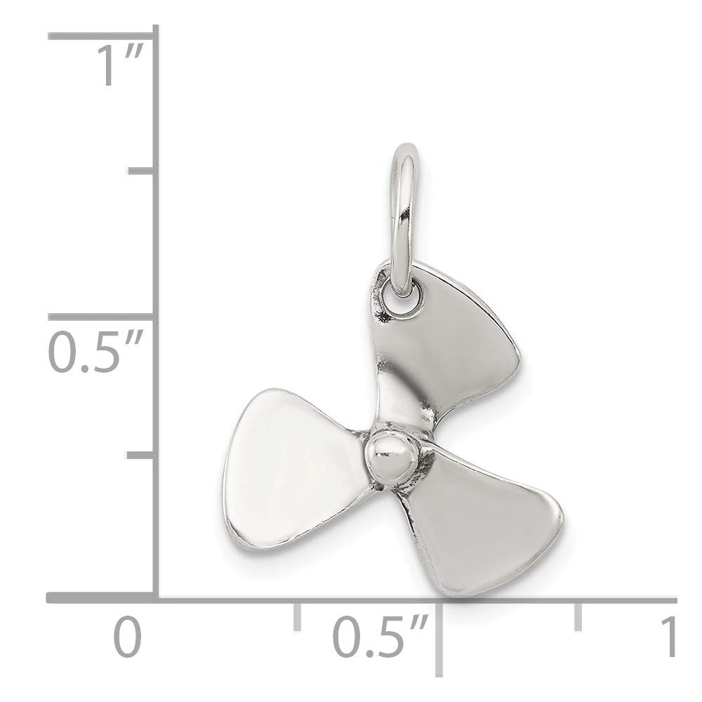 Saris and Things 925 Sterling Silver 3D Antiqued Boat Propeller Charm Pendant