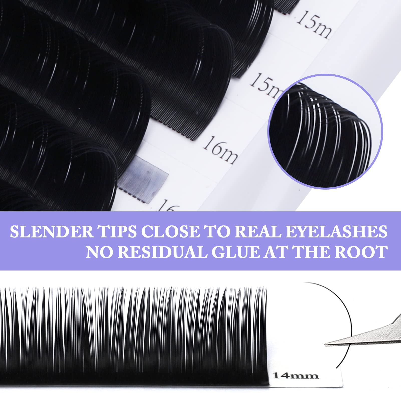Wendy Lashes Classic Lash Extensions D Curl Eyelash Extensions Premium 0.10 thickness Volume Lash Extension 20-25mm Individual Lashes Soft Dark Professional Lashes Extensions(0.10-D, Mixed 20-25mm)