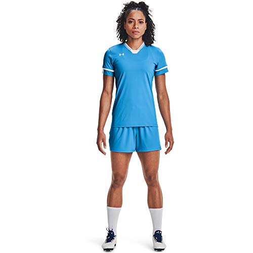 Under Armour Women's Squad Shorts , Carolina Blue (475)/White , Large