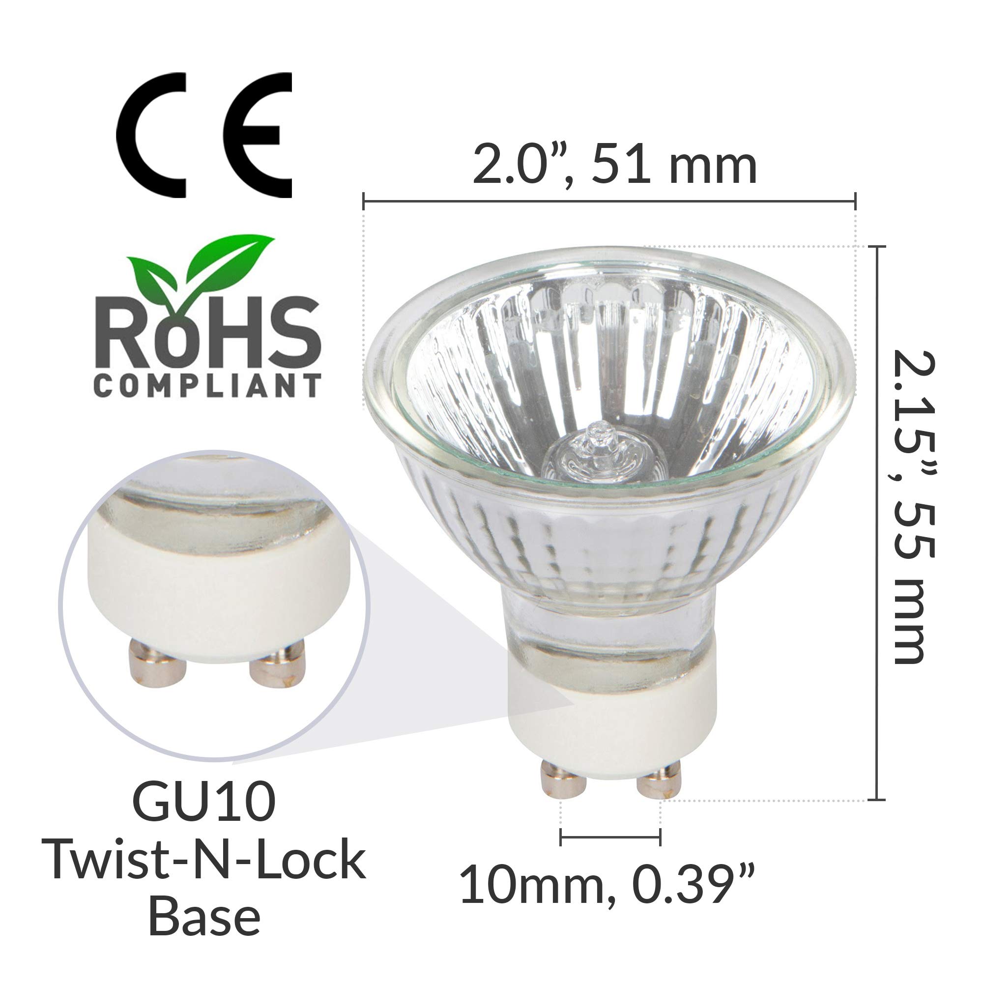 Simba Lighting 25W NP5 Candle Warmer ETC Replacement Light Bulb (4 Pack) Halogen GU10 120V for Wax Melt, Tart Burner, Recessed, Track Lighting, MR16 JDR with Glass Cover, Dimmable, Warm White 2700K