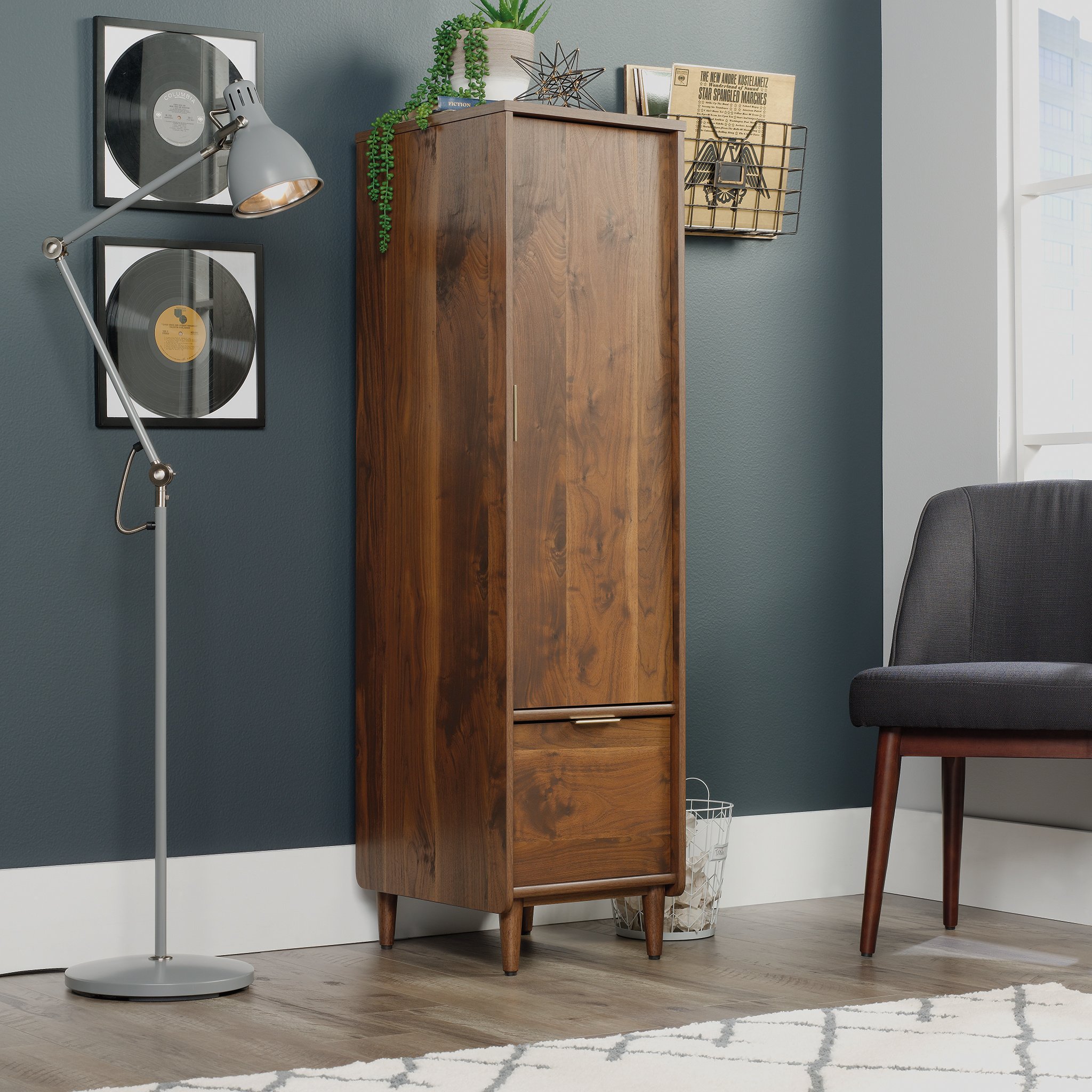 Sauder Clifford Place Storage Cabinet with File, Grand Walnut Finish
