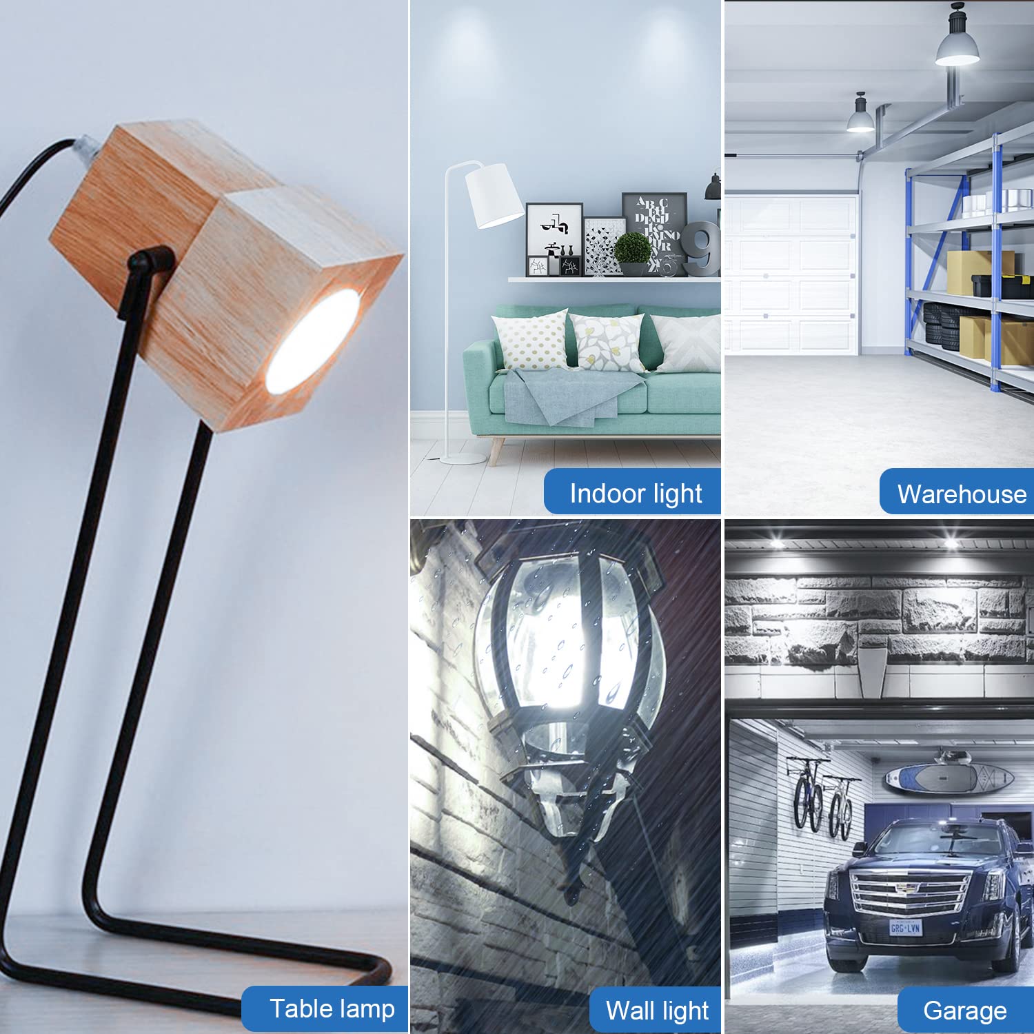 ZP 2 Pack Led Light Bulbs 5000Lm 300W Equivalent 5000K Cool Daylight White Led Bulbs E26/E27 Medium Base Led Corn Light Bulb for Outdoor Indoor Lamp Bedroom Chandelier Balcony Office Garage Warehouse
