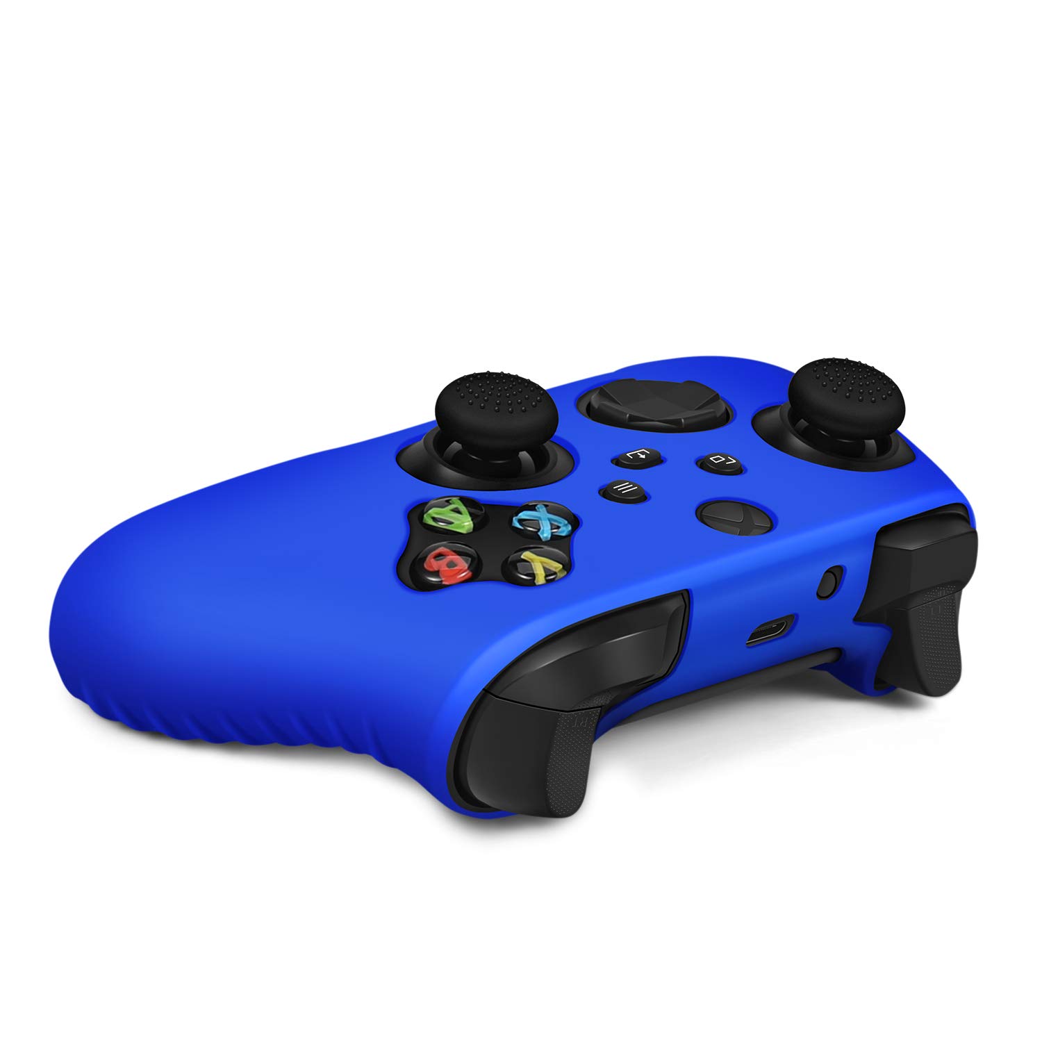 TNP Controller Cover Skin Case with Thumb Grip (4 Pack Blue+Red+Black+White) Fit for Xbox Series X S & X-Box One XS Wireless Gamepad - Soft Studded Anti-Slip Silicone Gel Rubber Stick Cap Accessories
