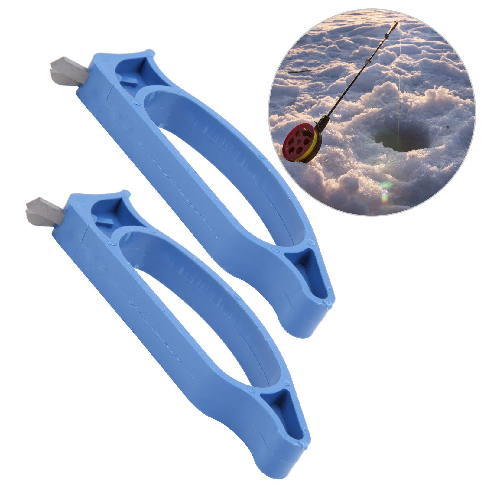 Yeuipea Fishing Knife Sharpener,2Pcs/Set Winter Ice Fishing Knife Sharpener Auger Blade Cutter Pliers Fishing Accessories