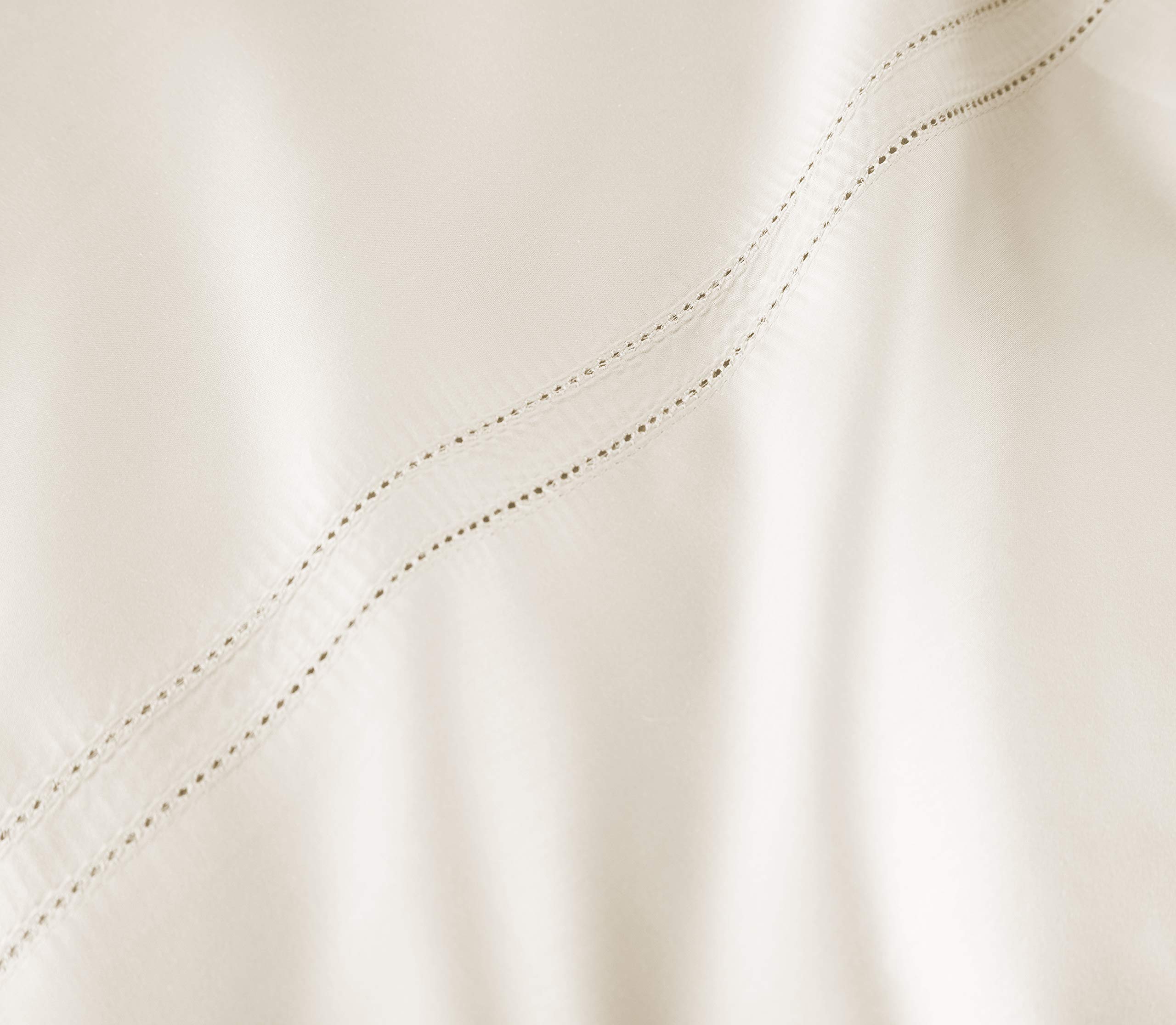 Pure Parima Luxury 100% CEA Certified Egyptian Cotton Sheet Bed Set, Extra-Long Staple, Cool, Breathable, Ultra Comfort, Double Hem-Stitched, Flat, Fitted, and 2 Pillow Cases (Ivory, King)