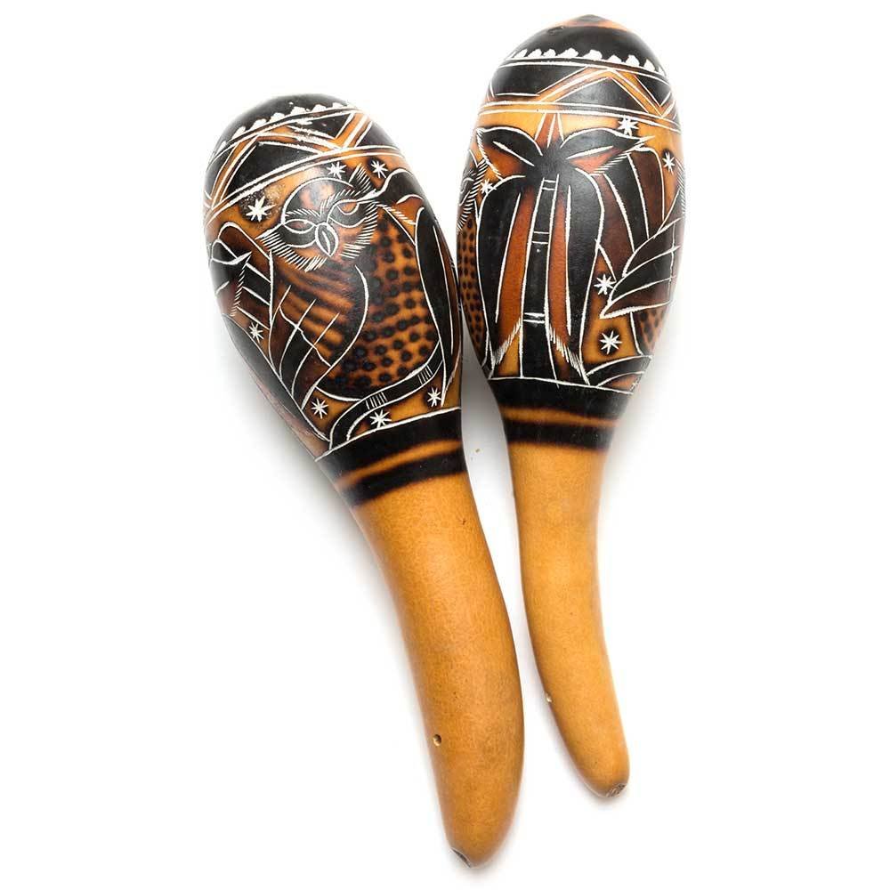 Peruvian Carved Gourd Rattle