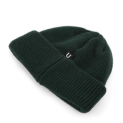 UNDERCONTROL Fisherman Marine Fit Strap Beanie Hat Free Size - Unisex Plain Watch Cap (Green)
