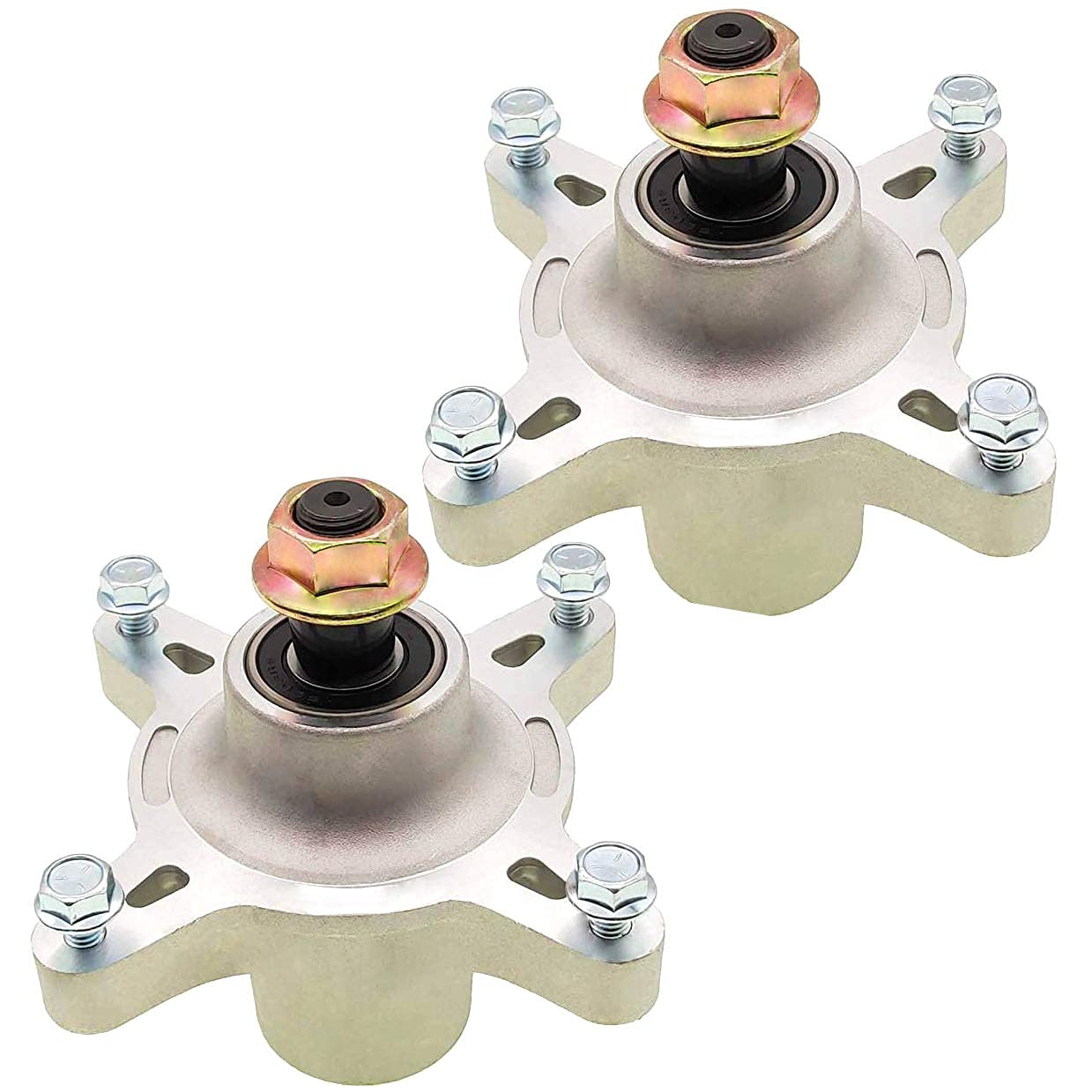 q&p 2 Pieces Deck Spindle Assembly Replaces 117-7439 & 117-7268 Fits 42"50"Timecutter 2011, SS5000, SS4200,MX5000 Models,Holes Tapped for Easier Install with 4 Bolt