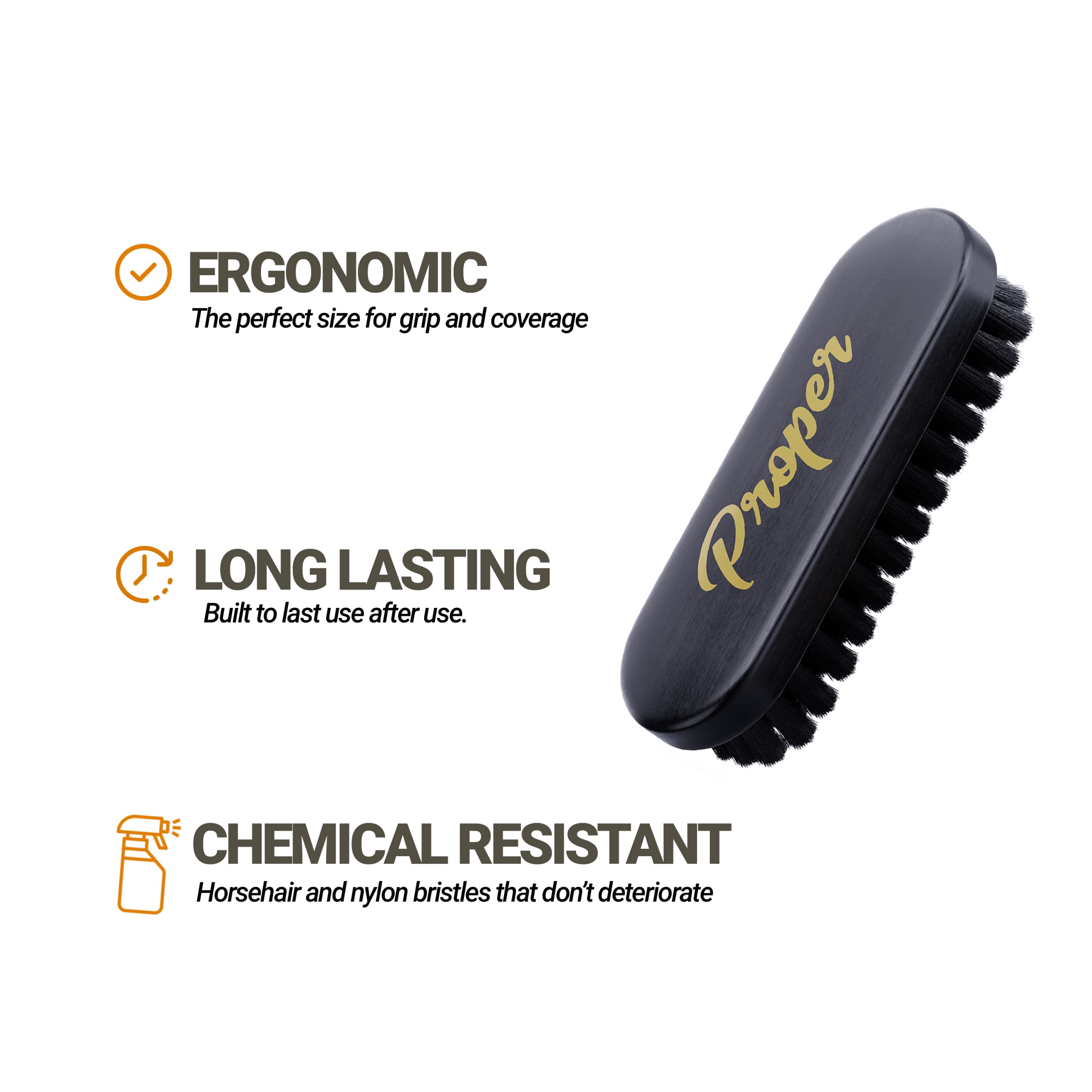 PROPER DETAILING CO. Leather Brush and Alcantara Brush | 2 Pack Leather Brush Car Detailing | Get Professional Results - Perfect for Cleaning Leather Seats, Sofas, and More | Detailing Brushes