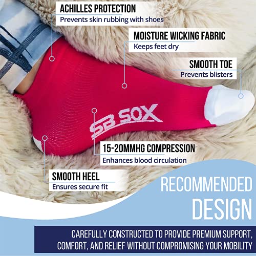 SB SOX Lite Plantar Fasciitis Compression Socks (2 Pairs) for Women & Men - Lowcut Socks for Running, Athletic, Daily Use (Black/Gray, Medium)