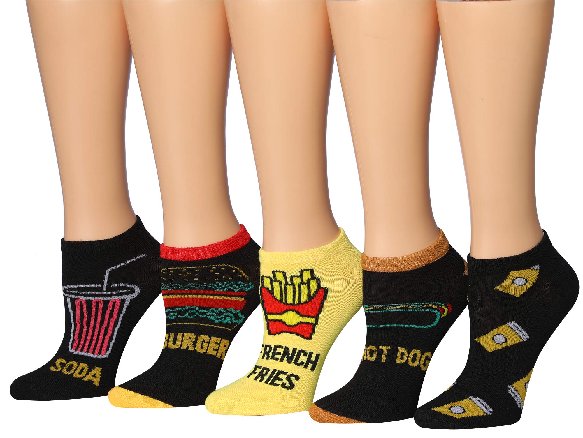 Tipi Toe Women's 20 Pairs Colorful Patterned Low Cut/No Show Socks NS186-AB