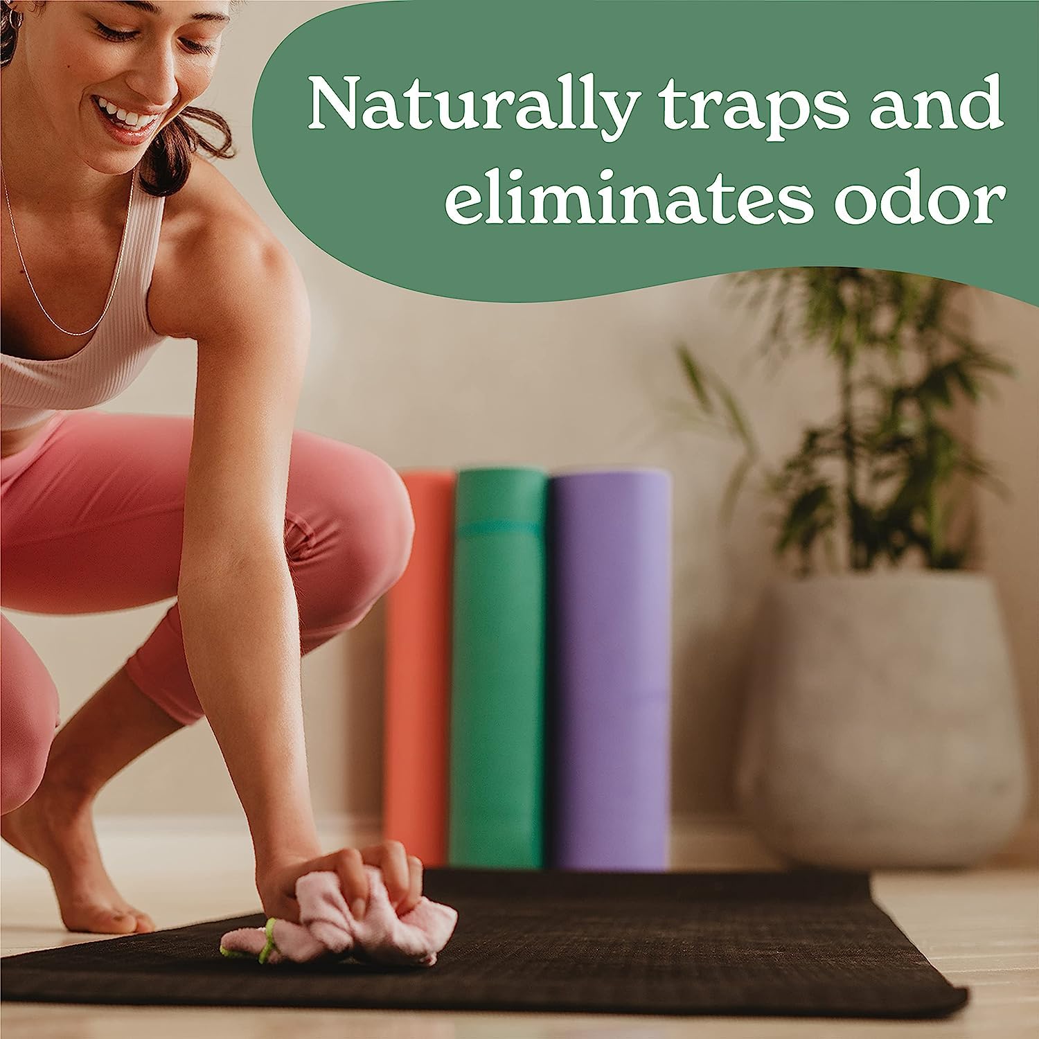 Vine Homecare - Yoga Mat Spray - Refresh Your Zen - Naturally Cleans and Deodorizes Your Yoga and Gym Mats - Made With Essential Oils - 4 OZ - Lavender Mint