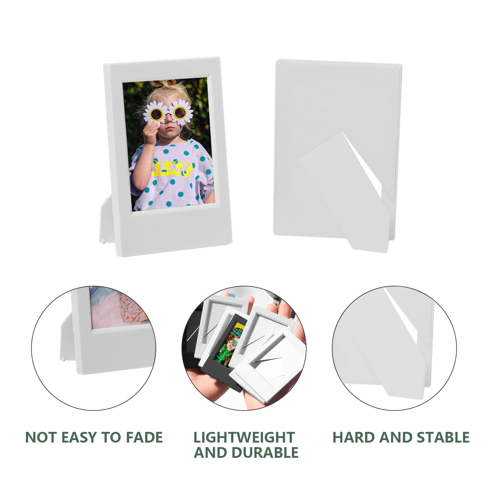 wogozan Mini 3 Inch Photo Picture Frames for Fujifilm Instax Mini 12/11/99/90/9/8/7+/EVO Classic Polaroid 2x3 Frame Wallet Size Photo Desktop Display Black & Grey (10 Pack)