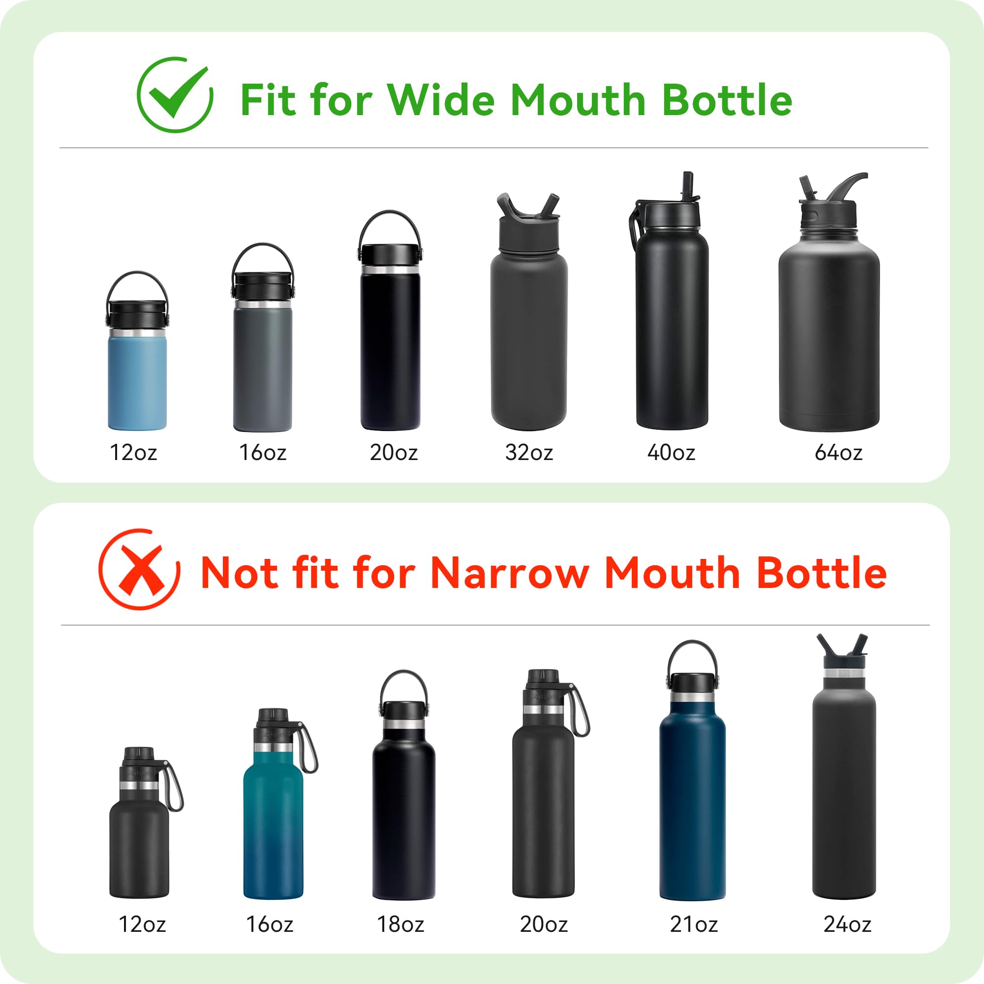 Prurex Straw Lid for Hydro Flask 12 16 18 20 32 64 oz Wide Mouth Bottle, Replacement Lid with Straw for Hydroflask,Thermoflas,Iron Flask,Takeya,simple modern