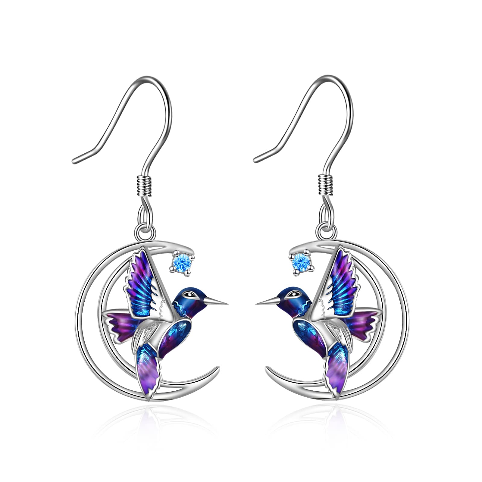YFN Hummingbird Earrings Bird Dangle Earrings Sterling Silver Jewelry Hummingbird Gifts for Women