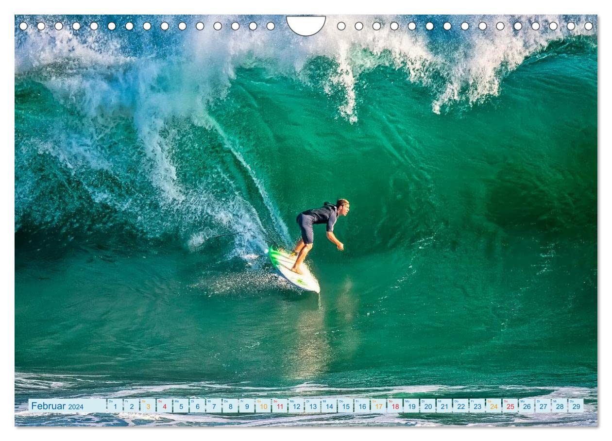 Surfing - water, wind and cool guys (Wall Calendar 2024 DIN A4 Landscape), CALVENDO 12 Month Wall Calendar