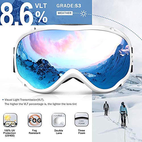 ZIONOR Ski Goggles with X 11 Magnetic Ski Goggles