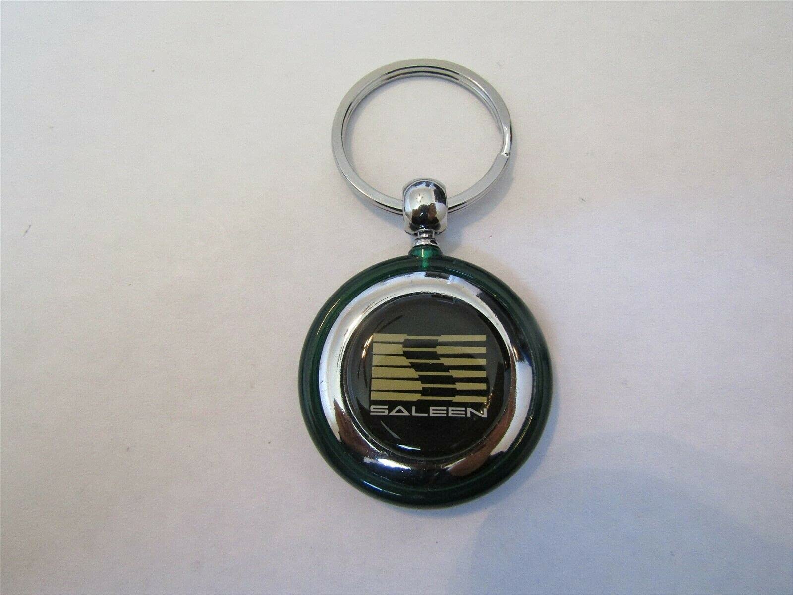 SALEEN S281 S302 H302 PARNELLI GOLD LOGO ROUND PLASTIC KEYCHAIN - GREEN