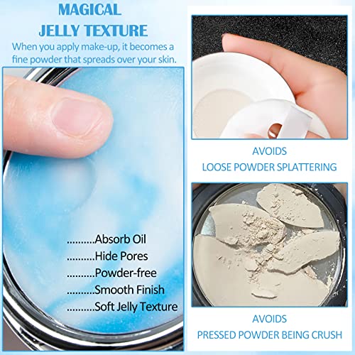 U-Shinein Oil Control Pressed Setting Powder, Matte Soft Jelly Texture Powder-free Face Powder, Long-Lasting Waterproof Pressed Powder Makeup, Flawless Lightweight Face Cosmetics to Brighten Skin