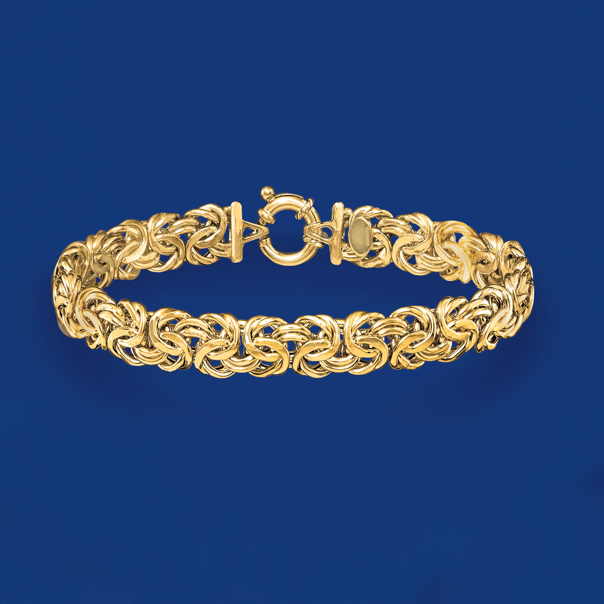 Ross-Simons Italian 18kt Yellow Gold Byzantine Bracelet. 7 inches