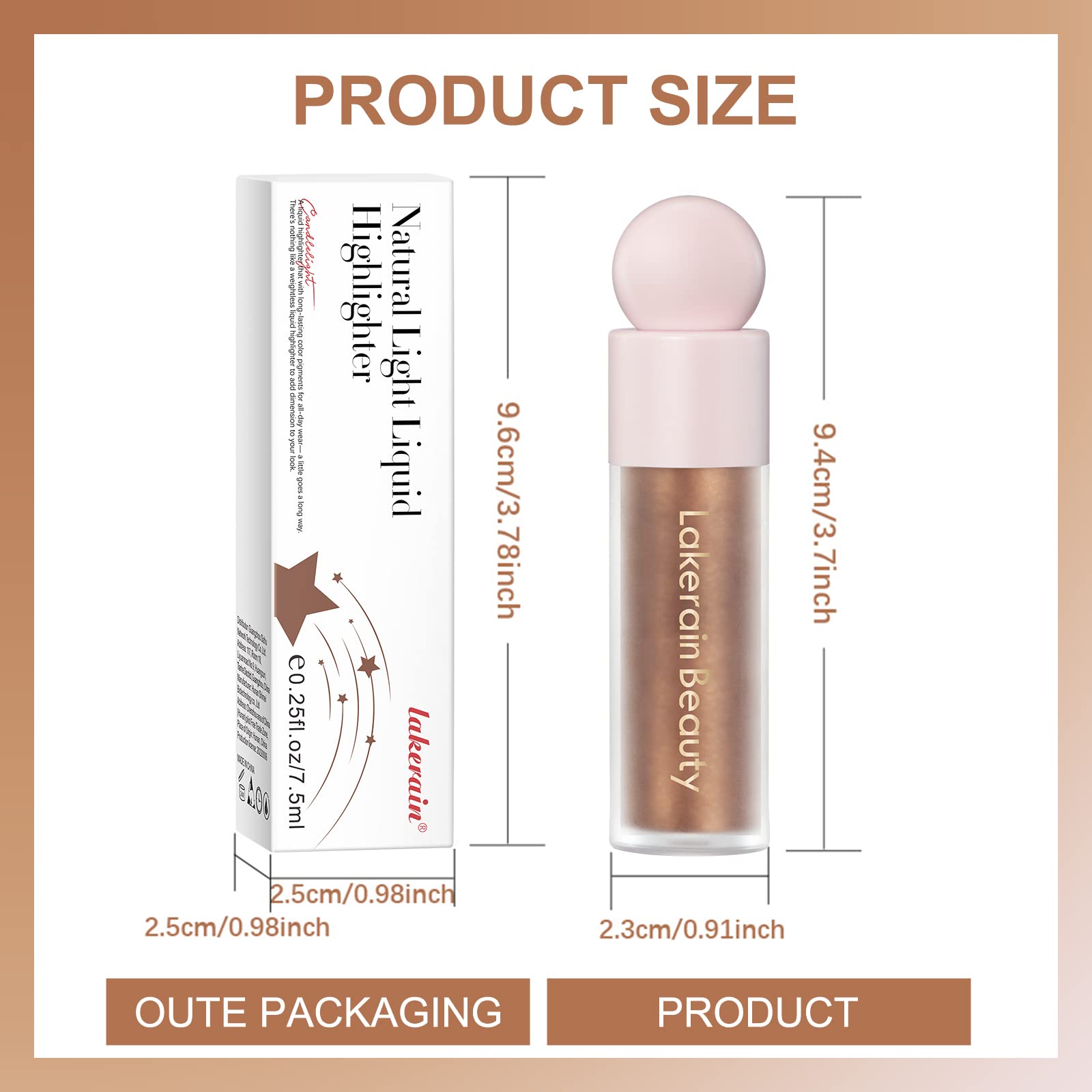 SOYUB Liquid Luminizer Blush Makeup, Liquid Illuminator Face Highlighter, Waterproof Long Lasting, Natural Skin Tint,Moisturizing Face Blush Wand for Cheek, Rose Gold