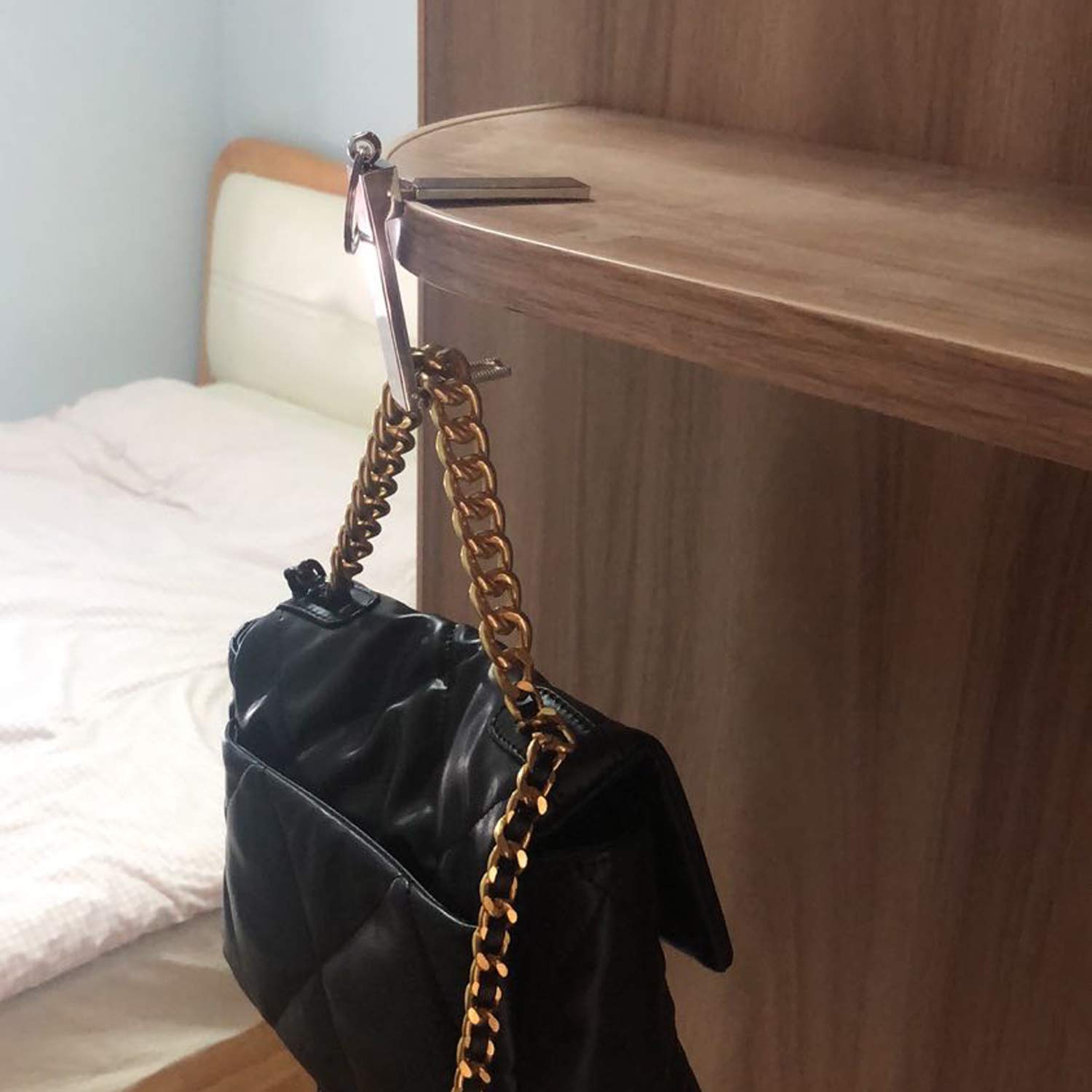 Purse Handbag Hook Hanger Holder for Table Desk,2-in-1 Purse Hook for Table & Phone Stand,Women's Handbag Storage Foldable Table Hook