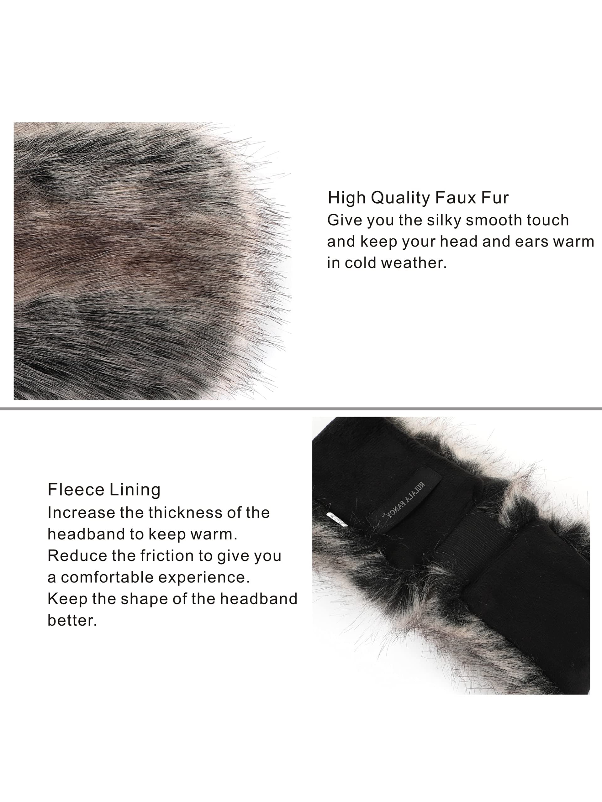 Rulala Fancy Faux Fur Headband for Women Winter Earwarmer Earmuff with Elastic(Multicoloured)
