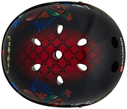 Punisher Skateboards Ranger 11 Vent Multi Sport Skateboard and BMX Helmet Youth Size Medium Includes Extra Helmet Pads, black (9213)