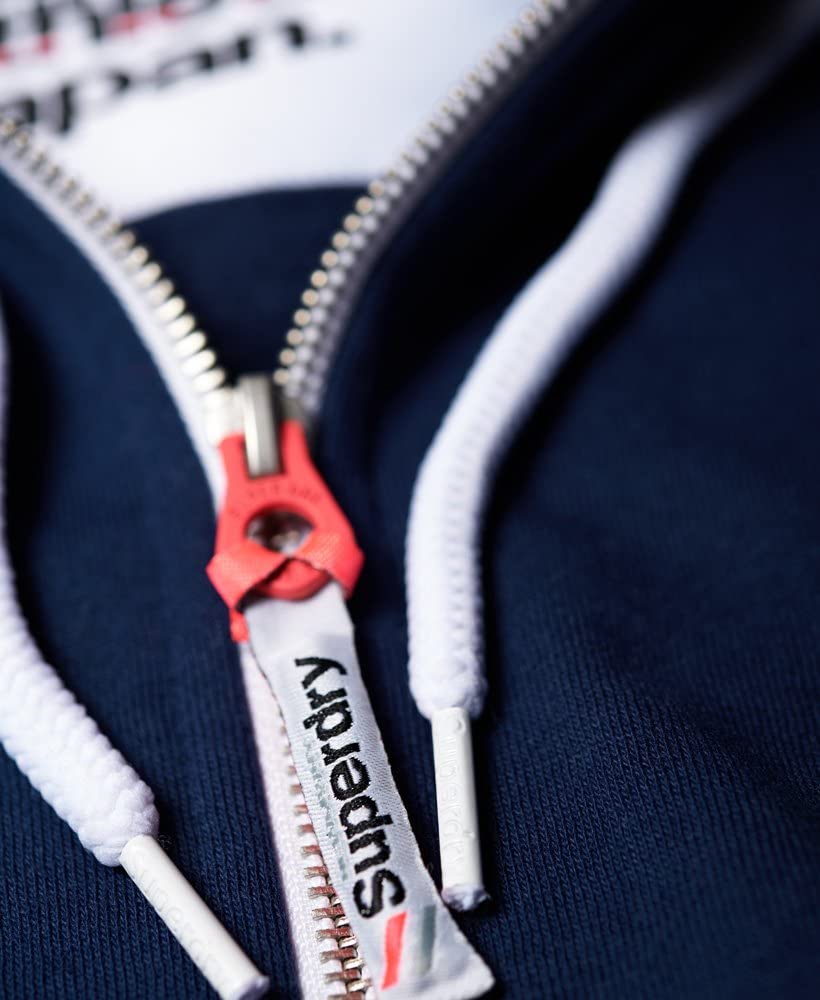 Superdry Womens La Athletic Zip Hoodie City Navy Size 4