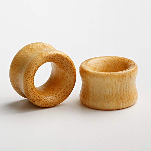 SUPTOP 8pcs Set Natural Wood Tunnels and Plugs for Ear Gauges Vintage Brown Stretcher 0g - 13/16 inch