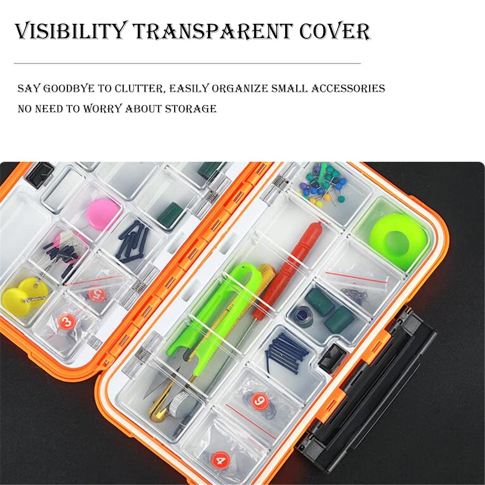Zxiuzhen Lure Boxes, Fishing Accessory Box, Visibility Transparent Cover, Double Lock Design, Stainless Steel Hinge Shaft, Split Inner Warehouse, Camping Tools, for Fishing Tackle Storage