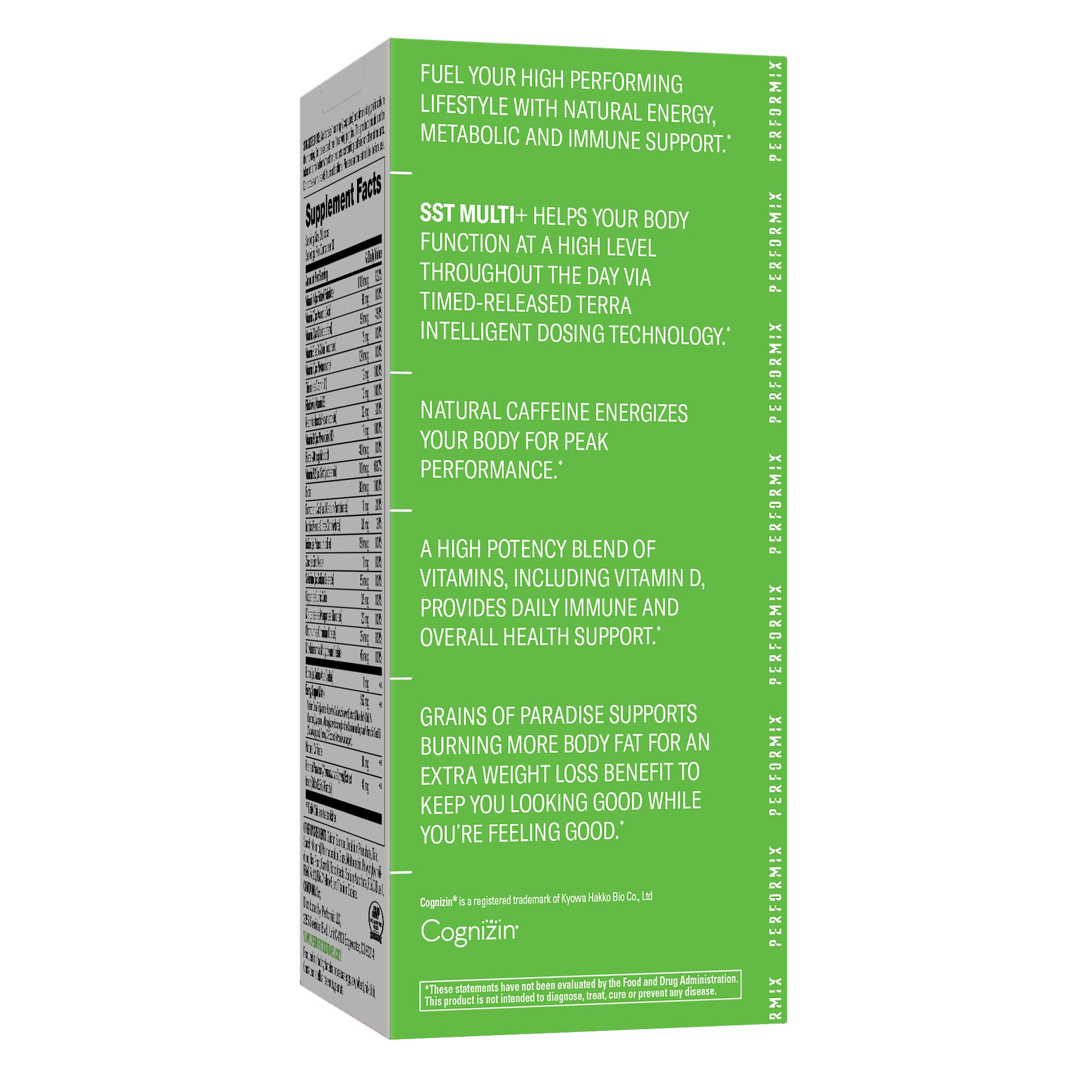 PERFORMIX - SST Multi+ Multivitamin - Natural Energy - Timed-Release - Immune System & Metabolic Support - Weight Goals - Caffeine, Biotin, Vitamin A, C, D, E, B6 & B12 - Women & Men - 60 Count