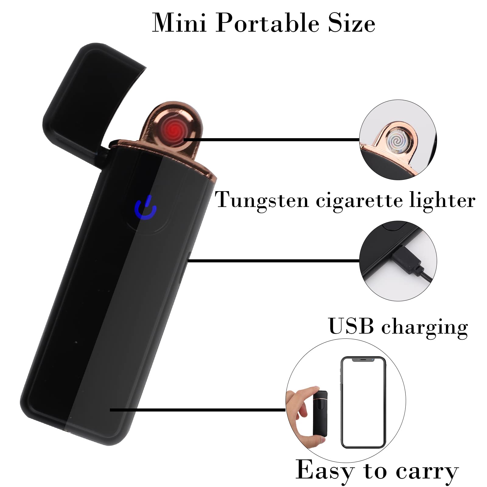 Permanent Match Keychain & Electric Lighter Set,Waterproof Forever Match Survival Fire Starter Stricker Keychain Lighter