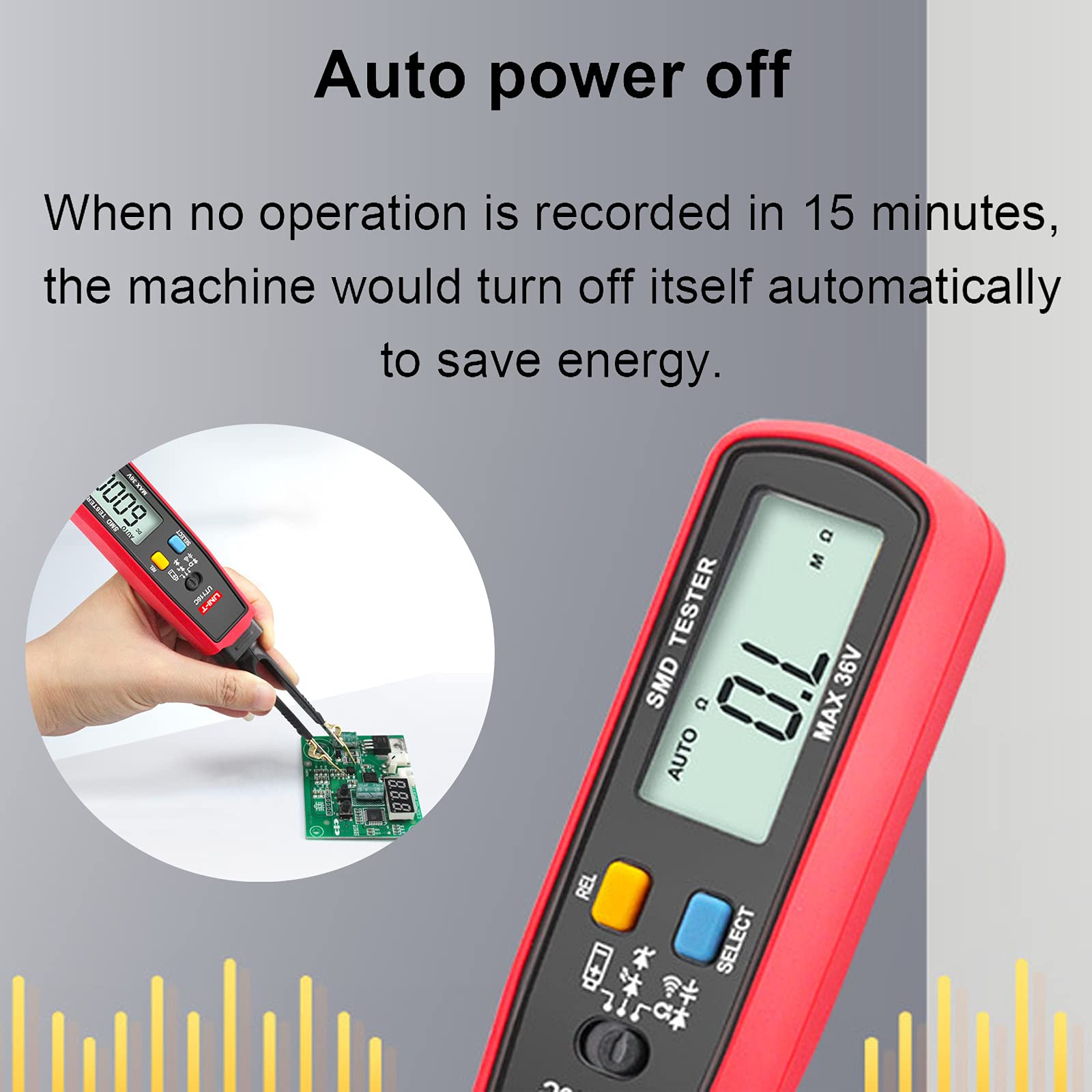 UNI-T Digital Smart SMD Tester,Handheld Resistance Capacitance Tester Tweezers Intelligent LCR Meter Diode Continuity Resistor Capacitor LED Battery Test Auto Ranging 6000 Counts