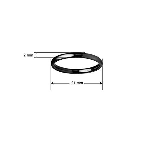 SILVERLINE JEWELRY High Polish 2mm Comfort Fit Wedding Band Ring Stainless Steel Black Tone Size 8