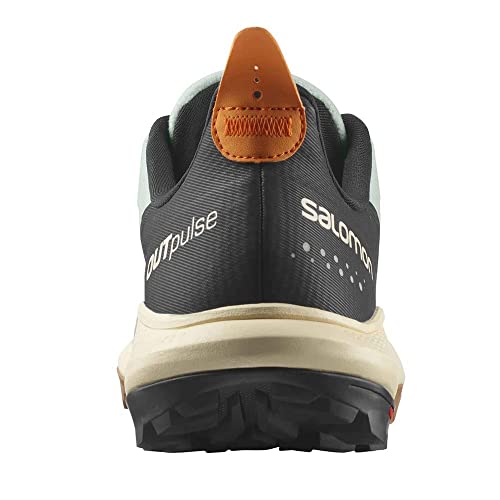 Salomon Men's OUTPULSE Hiking Shoes for Men, Wrought Iron/Bleached Sand/Vibrant Orange, 10.5