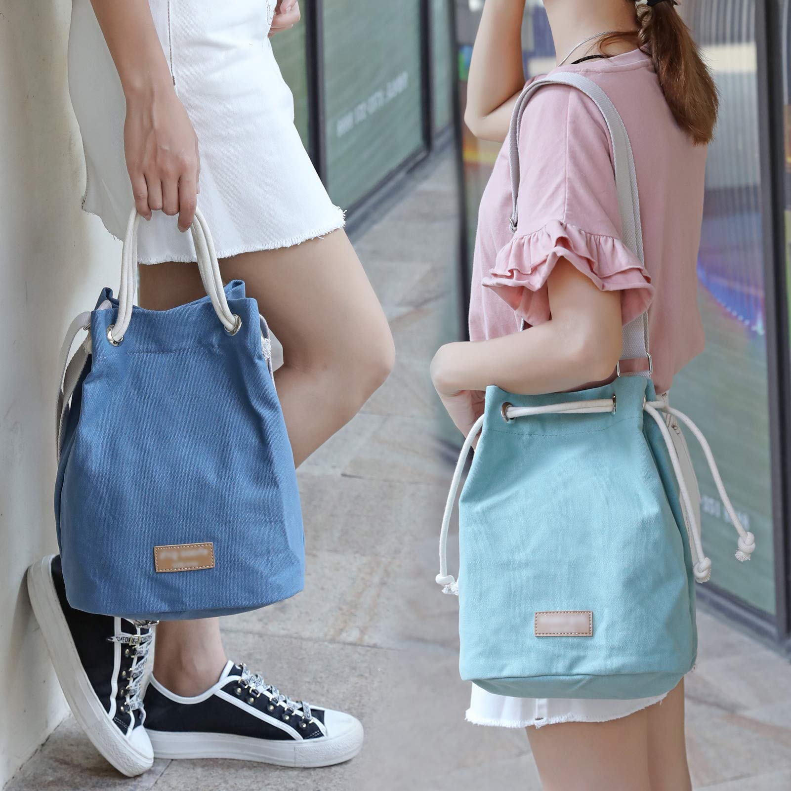ZORETTO Women Canvas Tote Handbags Casual Shoulder Work Bag Crossbody Bag (Grey)