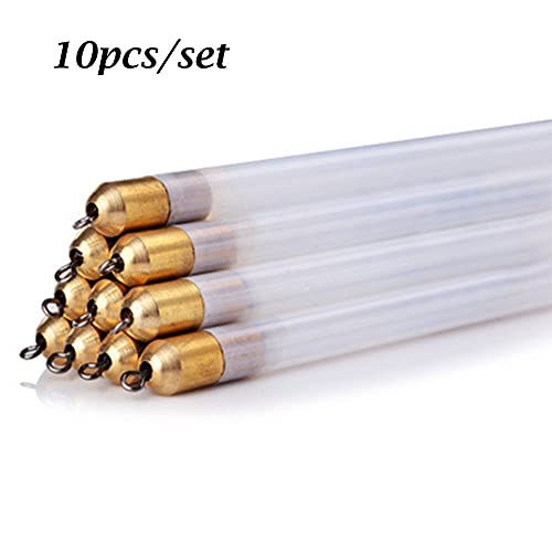 YDXNY 10Pcs 2.0/3.0g Plastic Flotteur Buoy Clear Fishing Floats Floating Stem Tubes Kits Tackle Accessories (Size : Transparent -3.0)